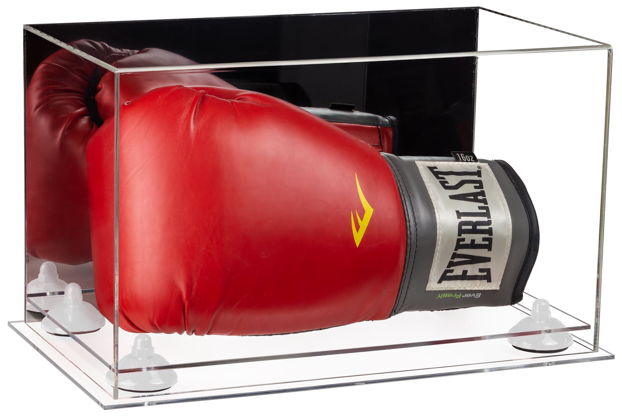 Acrylic Single or Double Boxing Glove Display Case with Mirror, White ...