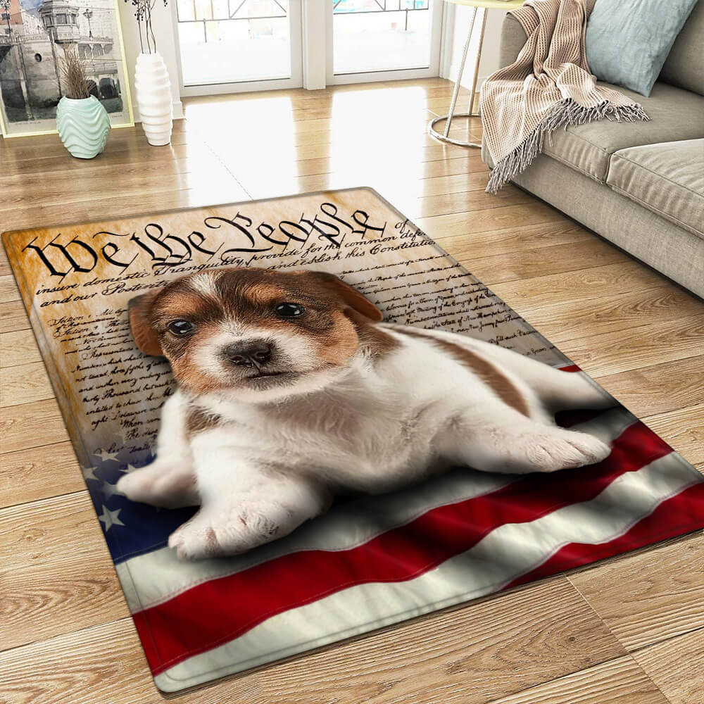 Rectangle Area Rug For Living Room, Bedroom, Jack Russell Terrier Dog ...