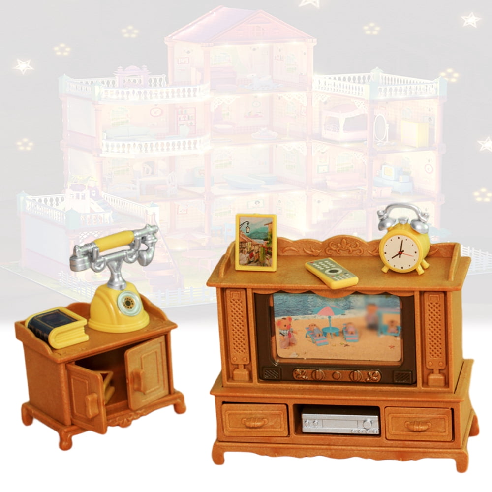 VRURC 13 PCS/SET Miniature Dollhouse Furniture, 1:12 Scale Doll Table ...