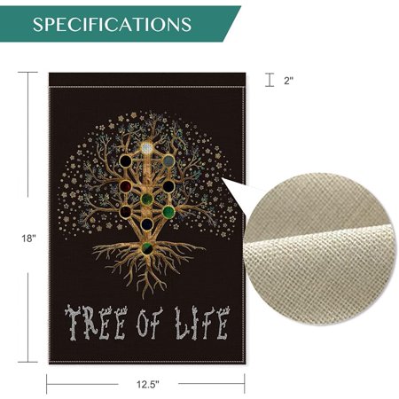 Tree of Life Garden Flag Vertical Double Sided Judaic Kabbalah 10 ...