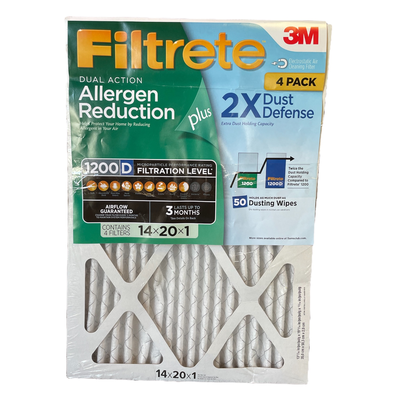Filtrete by 3M, 14x20x1, MERV 12, Advanced Allergen Reduction HVAC Air ...