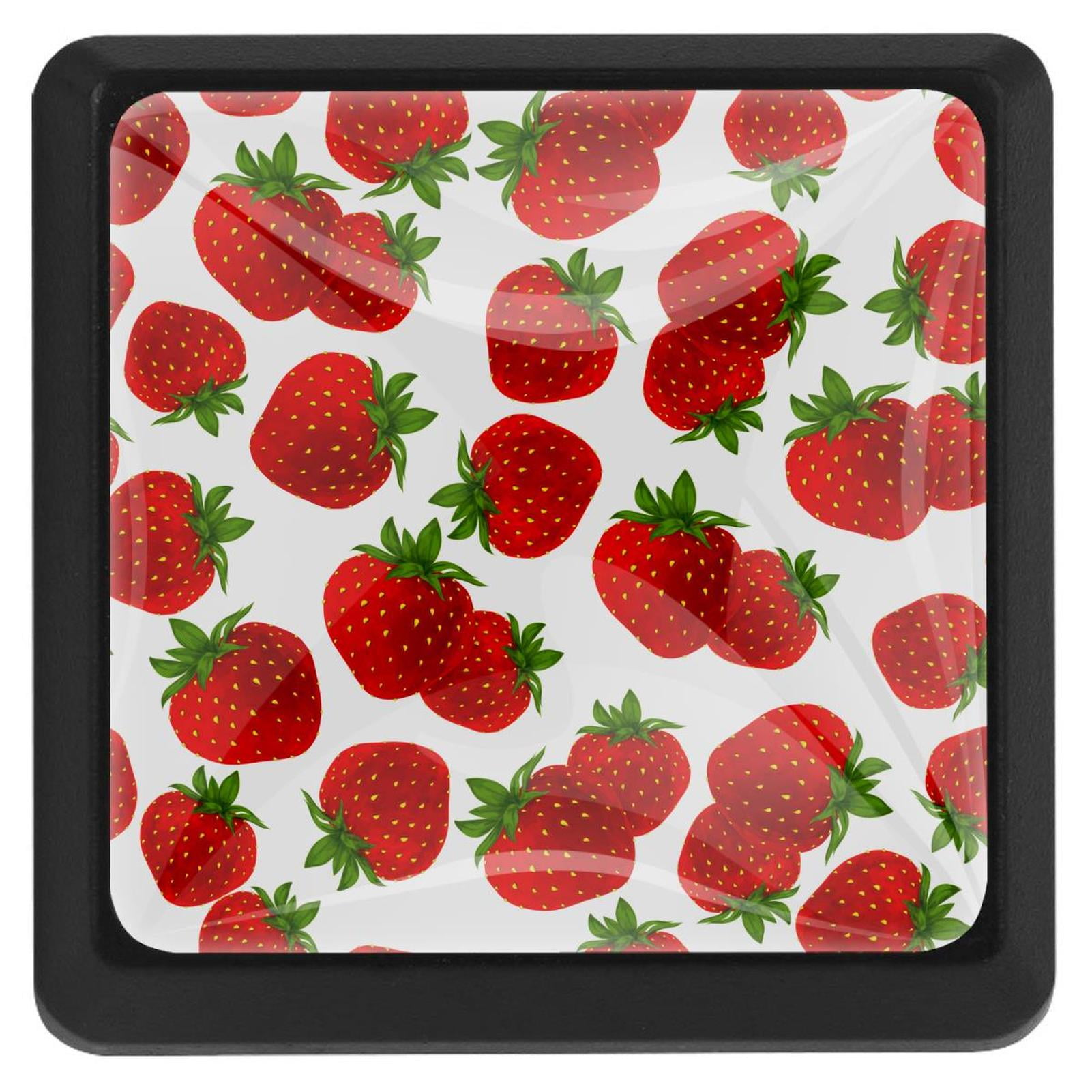3 Pack Strawberry Square Cabinet Door Knobs Decor for Cupboard Dressing ...