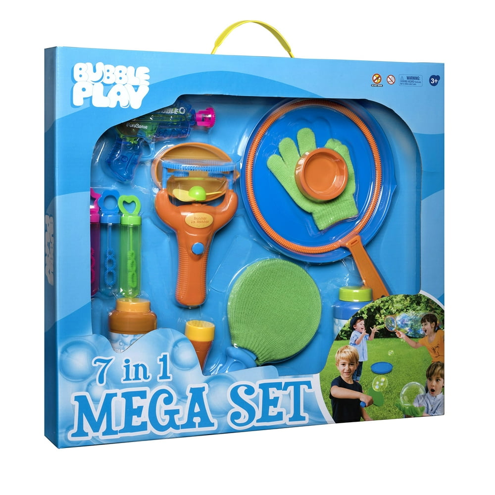Bubble Play 7-in-1 Magic Bouncing Bubble Mega Set Includes [3] Mini ...