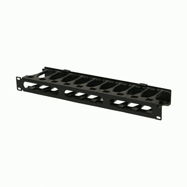 NavePoint 1U Plastic Rack Mount Horizontal Cable Manager Duct Raceway ...