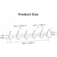 Coat Rack Wall Mount Hooks - 15 Inch Matte White Metal 6-Hook Organizer ...