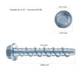 5/16" x 2" Zinc Plated Large Diameter Concrete Screw Actual Thickness 3 ...