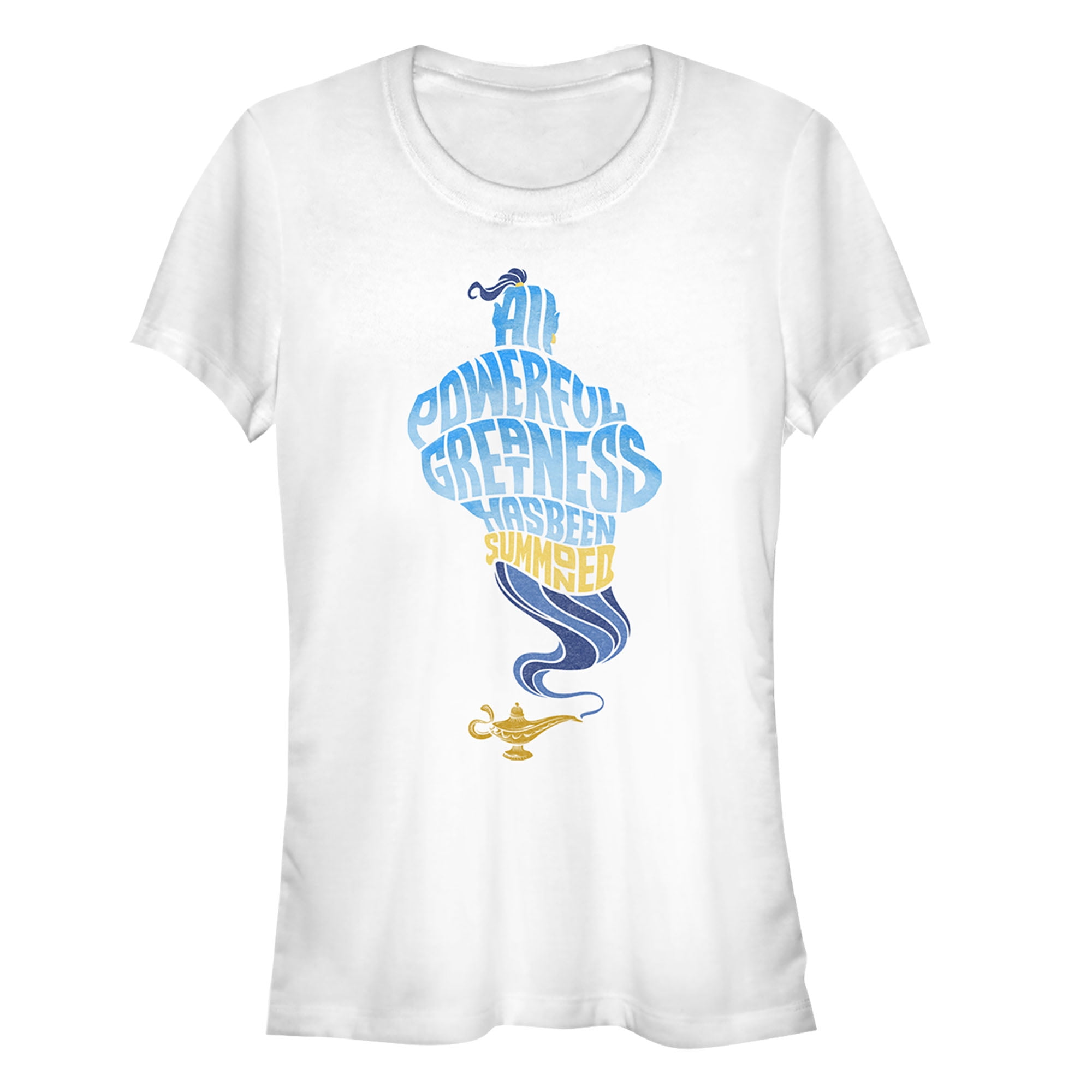 Junior's Aladdin Genie Greatness Summoned Graphic Tee White Medium ...