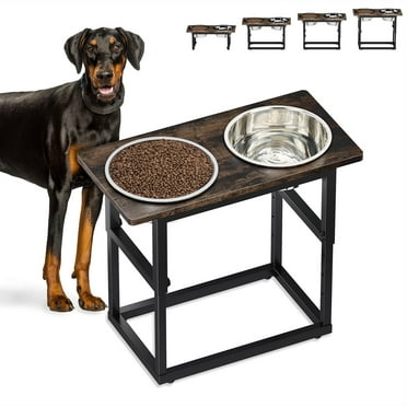 PawHut Large Elevated Pet Feeding Station with Storage, Raised Dog Food ...