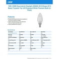 Feit White Filament B10 E12 (Candelabra) Filament LED Bulb Daylight 100 Watt Equivalence 2 pk ...