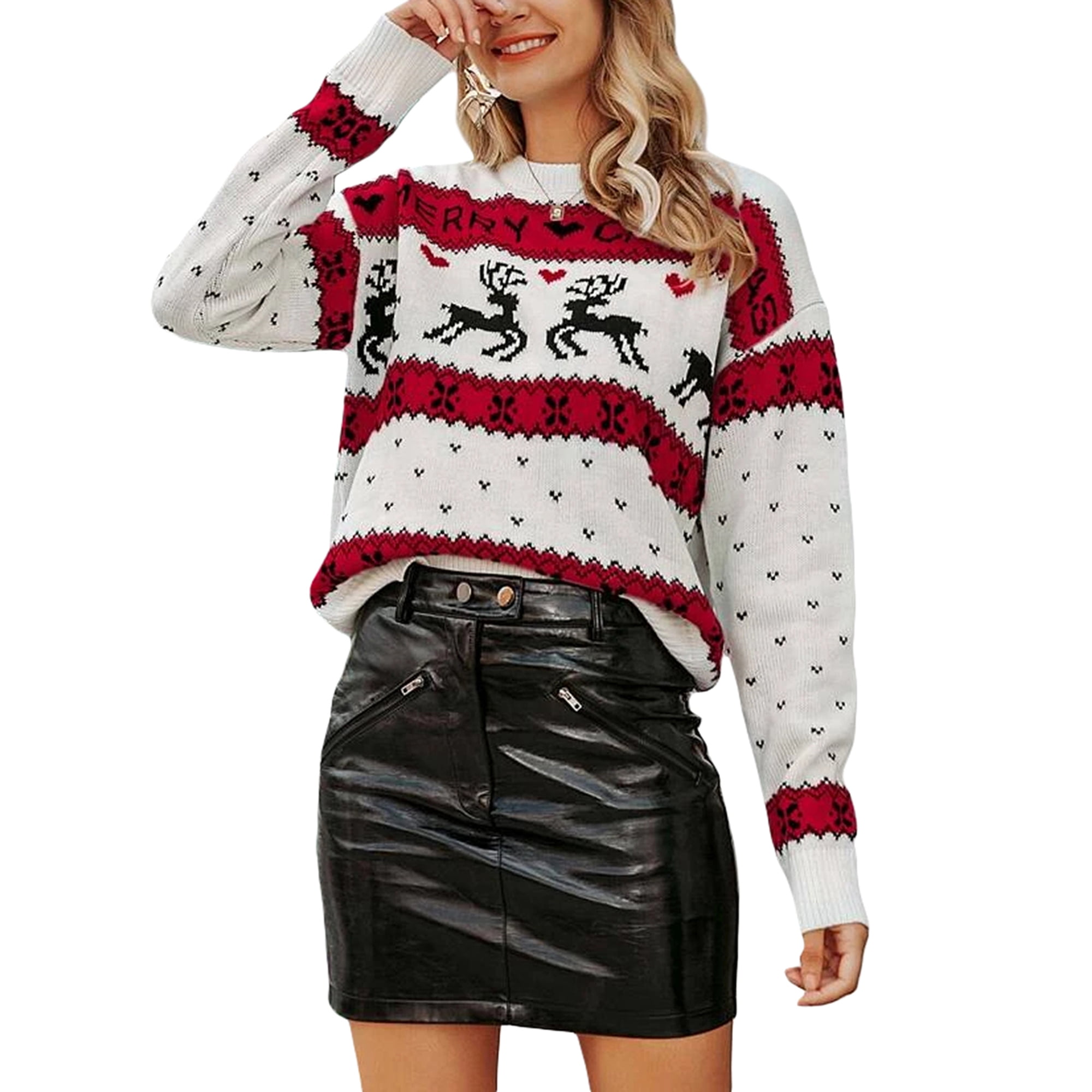 Click here for Gupgi Women Christmas Sweaters Snowflake Reindeer... prices