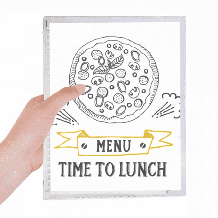 Time To Lunch Pizza Foods Notebook Loose Diary Refillable Journal ...