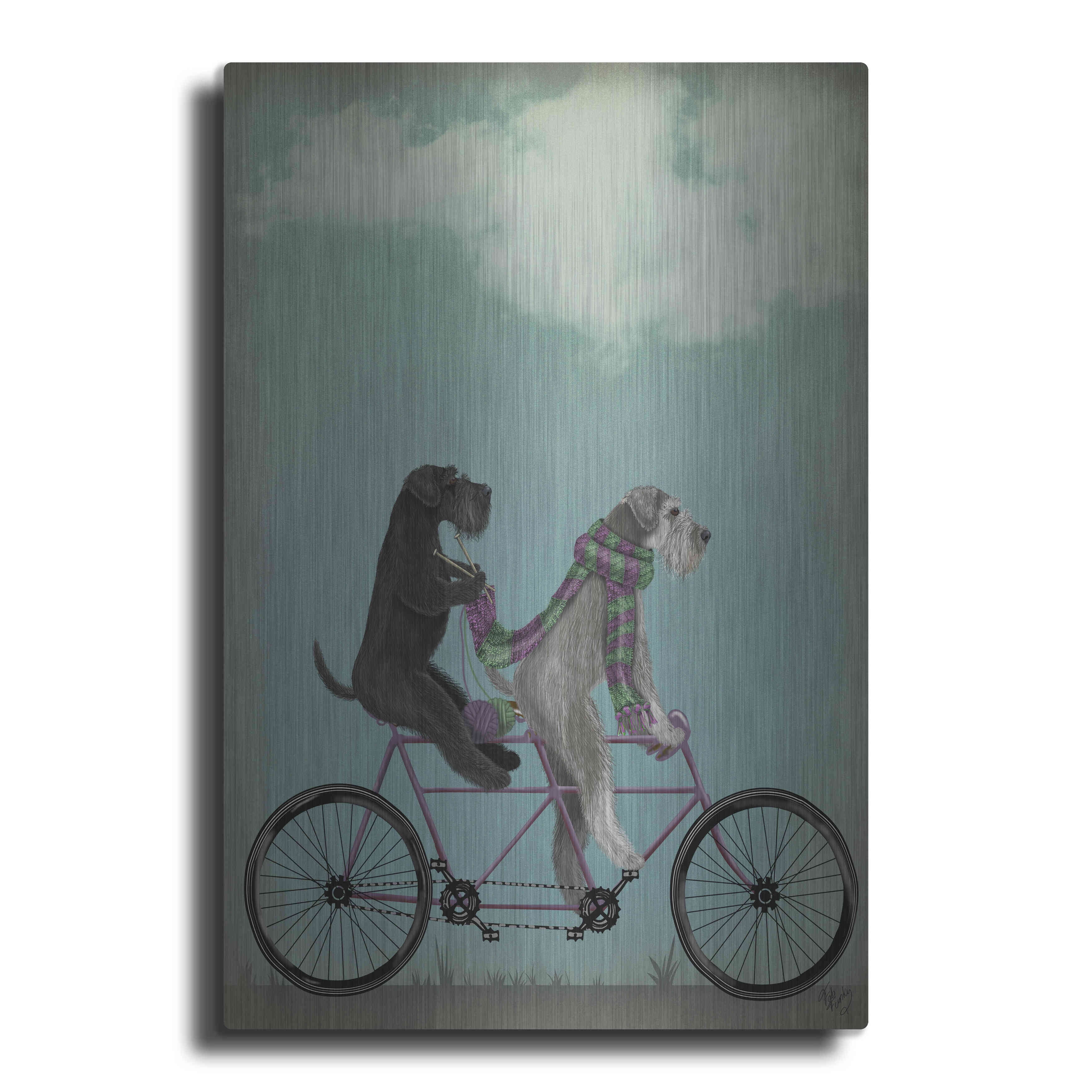 Luxe Metal Art 'Schnauzer Tandem' by Fab Funky Metal Wall Art, 24"x36 ...