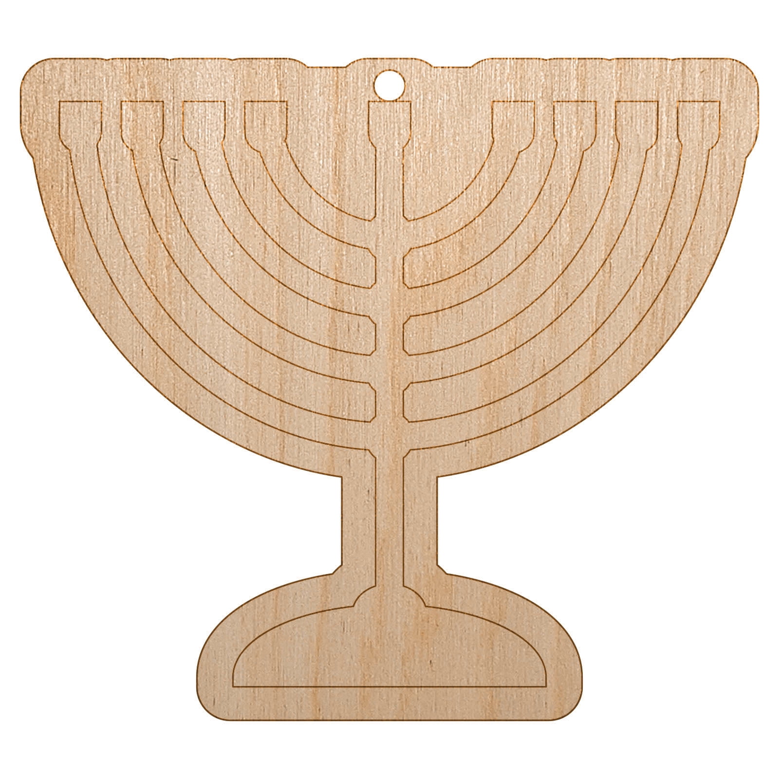 Menorah Hanukkah Wood Holiday Christmas Tree Ornament Unfinished DIY ...
