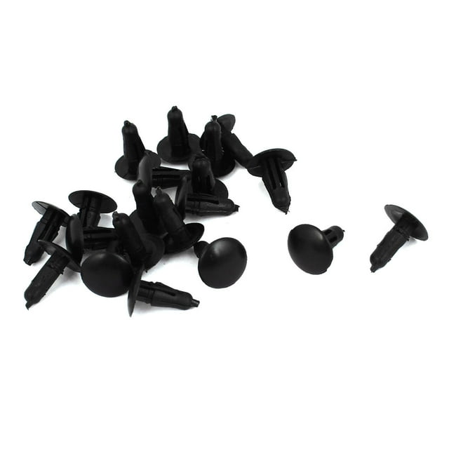 Unique Bargains 20Pcs 6mm x 15mm Black Plastic Rivets Fastener Fender ...