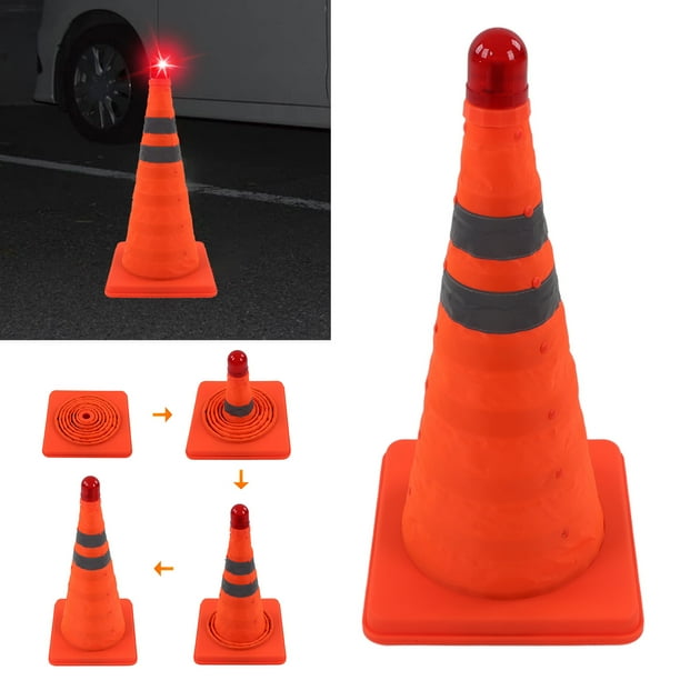 Collapsible Traffic Cone, Easy Storage Highly Visible 18inch Pop Up ...