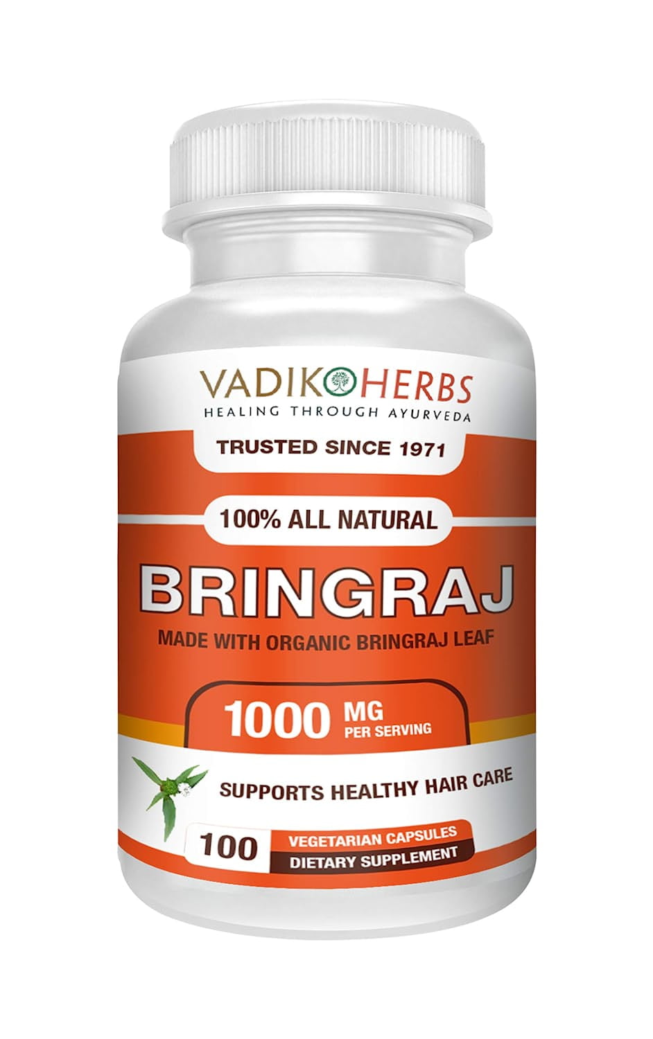 Vadik Herbs Bhringraj Herbal Supplement for Healthy Hair Growth, 100 ...