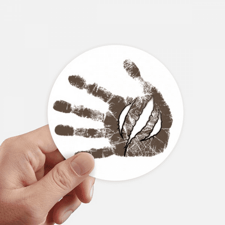 Laceration Marks Handprint Wound Sticker Round Wall Suitcase Laptop ...