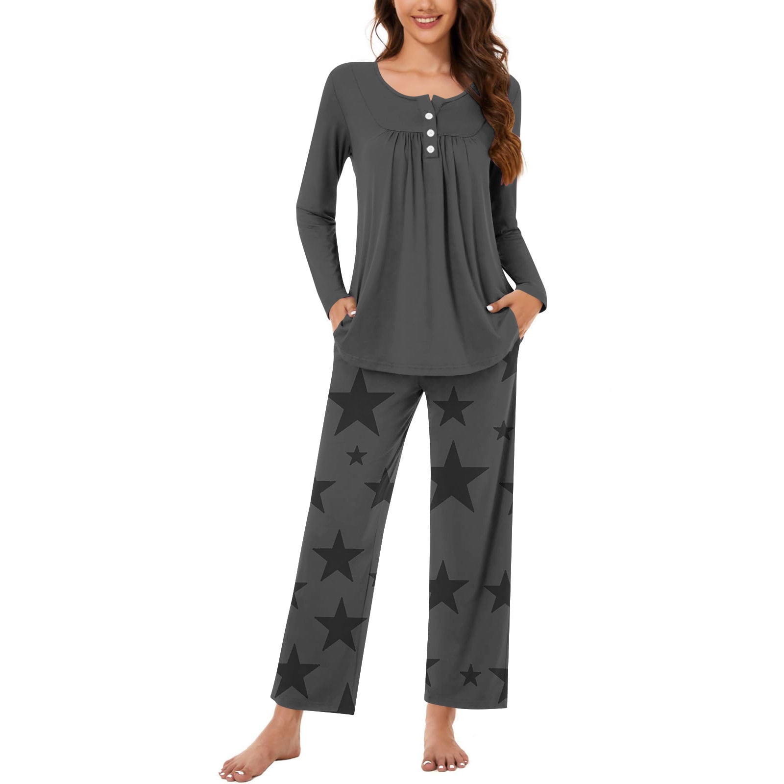 Click here for Posijego Womens Pajama Sets Star Printed Loungewea... prices