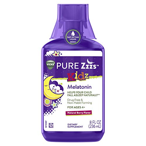 Buy Vicks PURE Zzzs Kidz, Melatonin Sleep Aid Liquid for Kids and ...