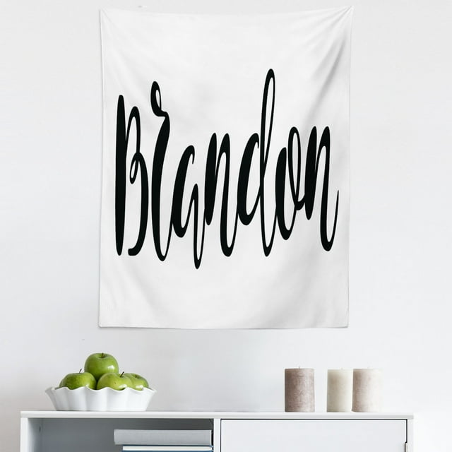 Brandon Tapestry, Widespread Name Design with Monochrome Letters ...