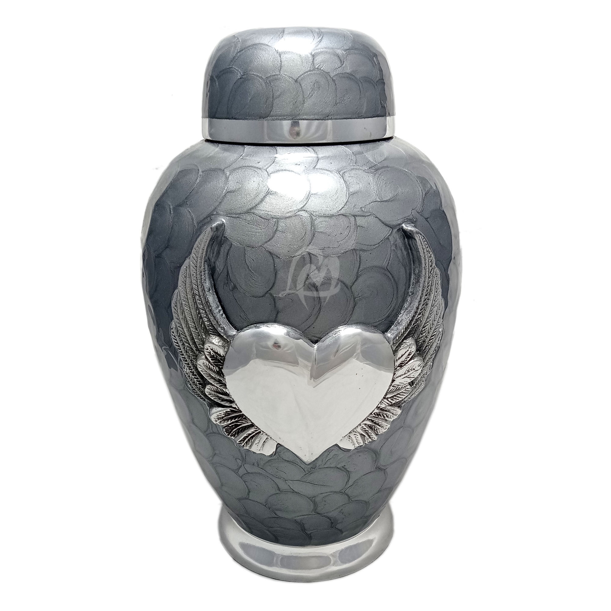 LOVE MEMORIALS Cremation Urns- Dom Top Urn Gray Enameled with Angle ...
