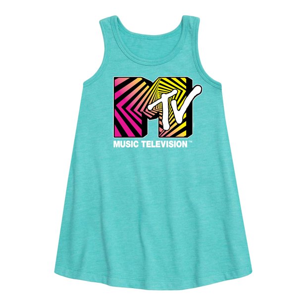 MTV Logo - Optical 80S - Toddler and Youth Girls A-line Dress - Walmart.com