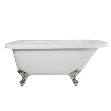 Serenity 72 Inch Acrylic Double Slipper Clawfoot Tub - Rim Drillings ...