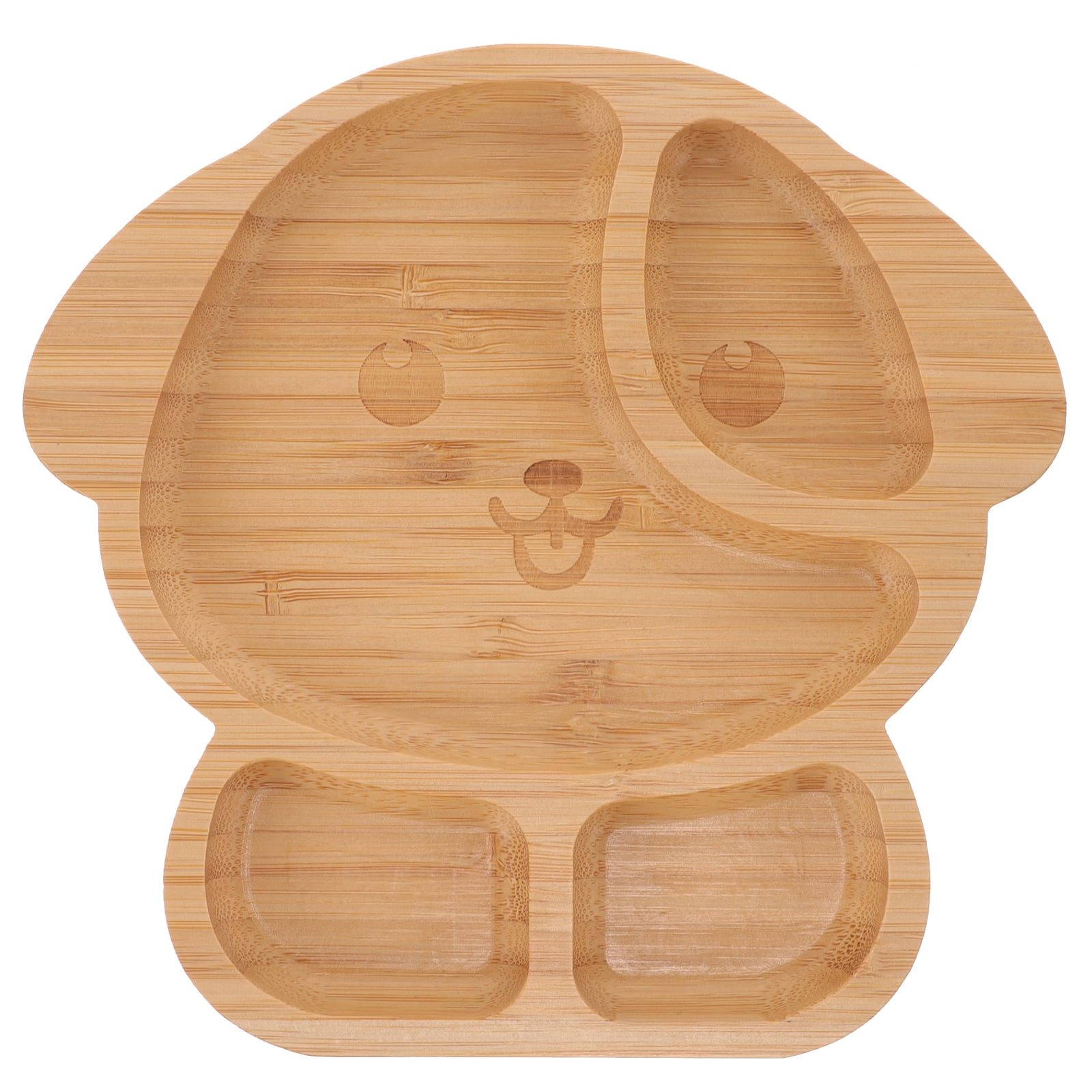 Click here for Kakowely Brown Divided Wood Plate With Silicone Fo... prices