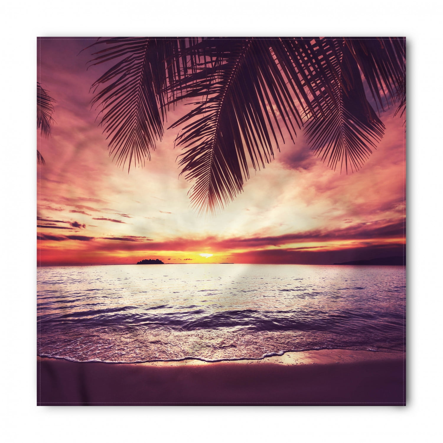 Palm Tree Bandana, Sunset Ocean Waves, Unisex Head and Neck Tie, by ...