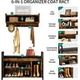 Dextrus Industrial Entryway Hall Tree Garment Coat Rack with Shoe Bench ...