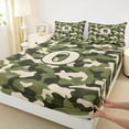 Feelyou Kid Monogrammed O Queen Sheet Sets, Kawaii Green Camo Bed Set ...