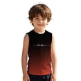 Boys Gradient Tank Tops Sleeveless Round Neck Brick Red Summer Casual ...