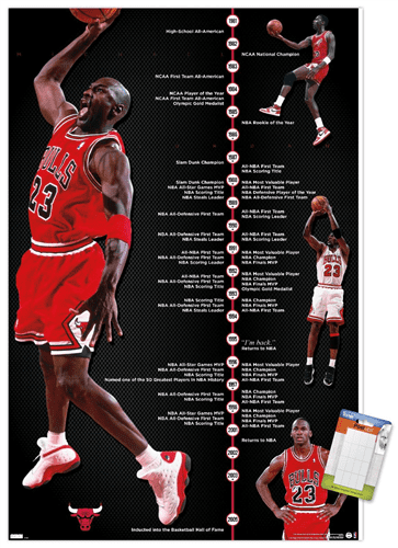 Michael Jordan - Timeline Wall Poster, 22.375" x 34" - Walmart.com