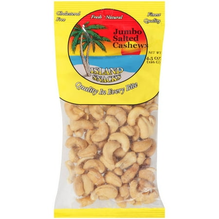 Island Snacks Jumbo Salted Cashews, 5 Oz. - Walmart.com