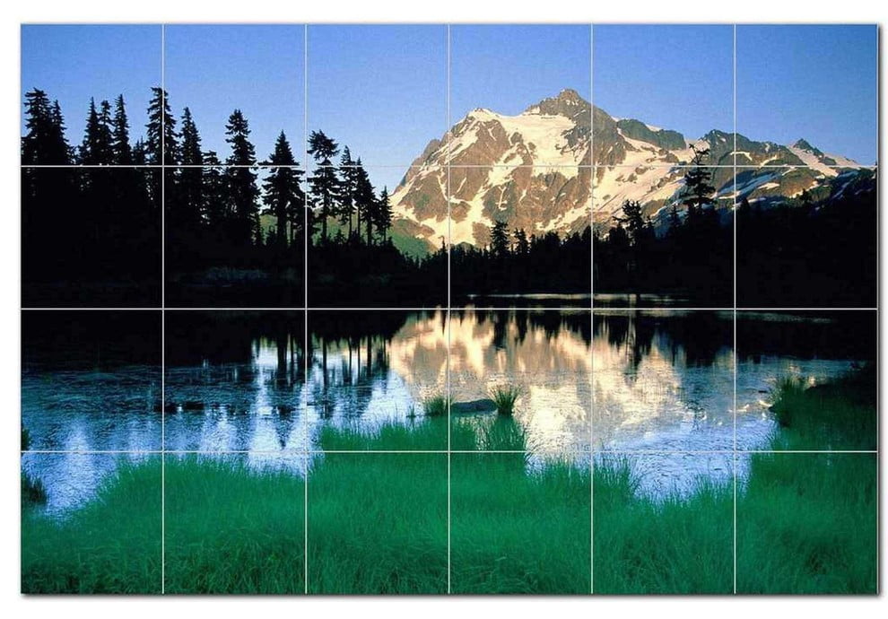 Mountain Scene Ceramic Tile Mural Kitchen Backsplash Bathroom Shower ...
