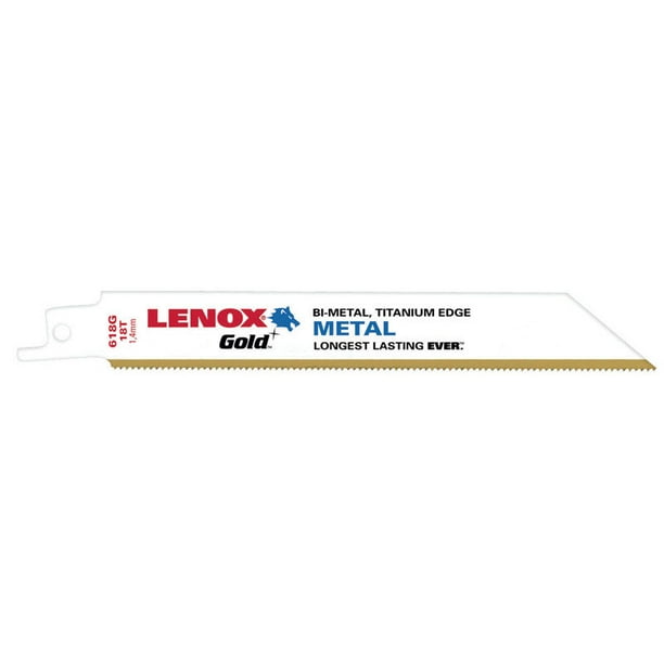 Lenox Gold 6 in. Bi-Metal Reciprocating Saw Blade 18 TPI 5 pk - Walmart ...
