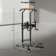 Power Tower Pull Up Bar Station Dip Stands with 6 Height Levels 59”-90 ...