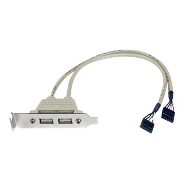 StarTech.com 2 Port USB A Female Low Profile Slot Plate Adapter - 2 ...
