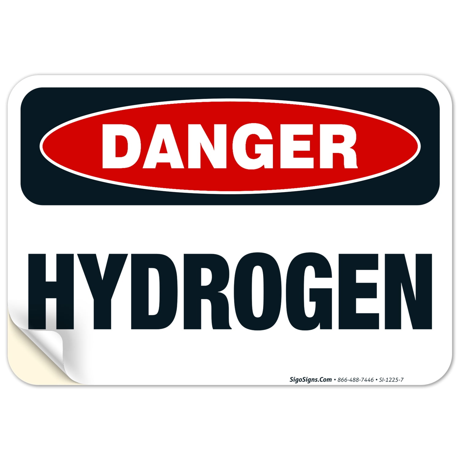 Danger Hydrogen Sign, OSHA Danger Sign, 10x7 Vinyl Sticker - Walmart.com