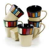 Elama Melange 6 Piece 14 Ounce Multicolored Stoneware Mugs - Walmart.com