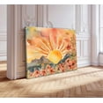 Boho Sun Canvas Wall art Mid-Century Modern Abstract Bohemian Sunset in ...