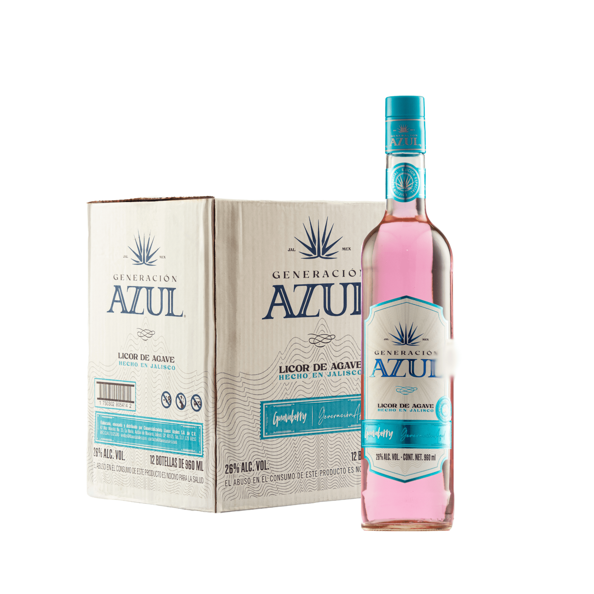 Caja Licor de Agave Generación Azul Guavaberry 960 Ml Generación Azul ...