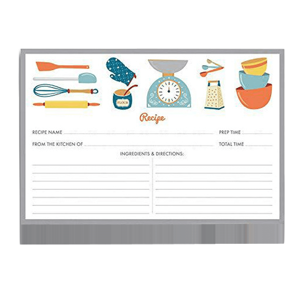 Bridal Recipe Cards Double-Sided Kitchen Recipe Cards Sage Green Recipe ...