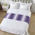 Bed Runner Purple Striped Bedding Scarves Soft Decorative Bed Flag ...