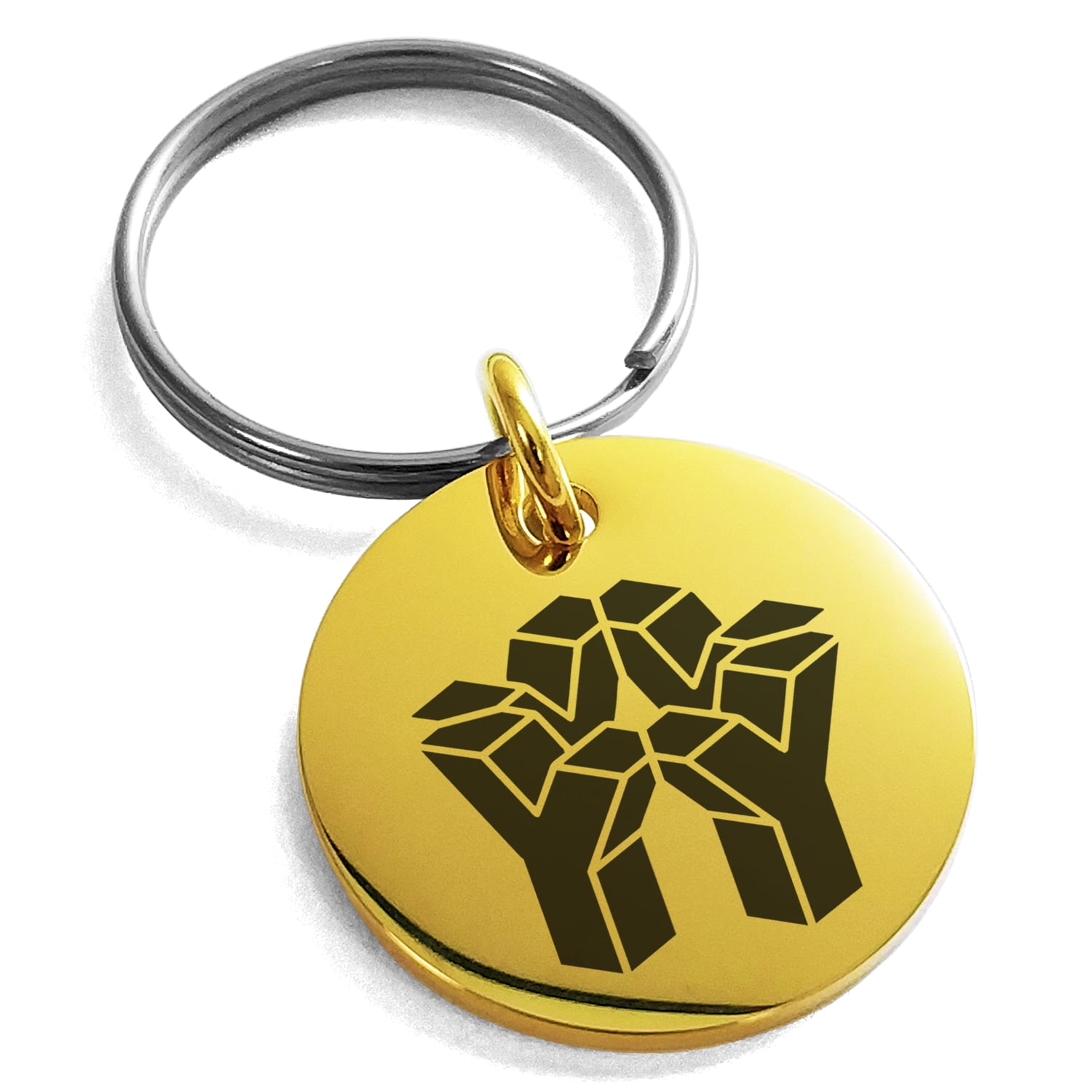 Stainless Steel Letter Y Initial 3D Cube Box Monogram Engraved Small ...