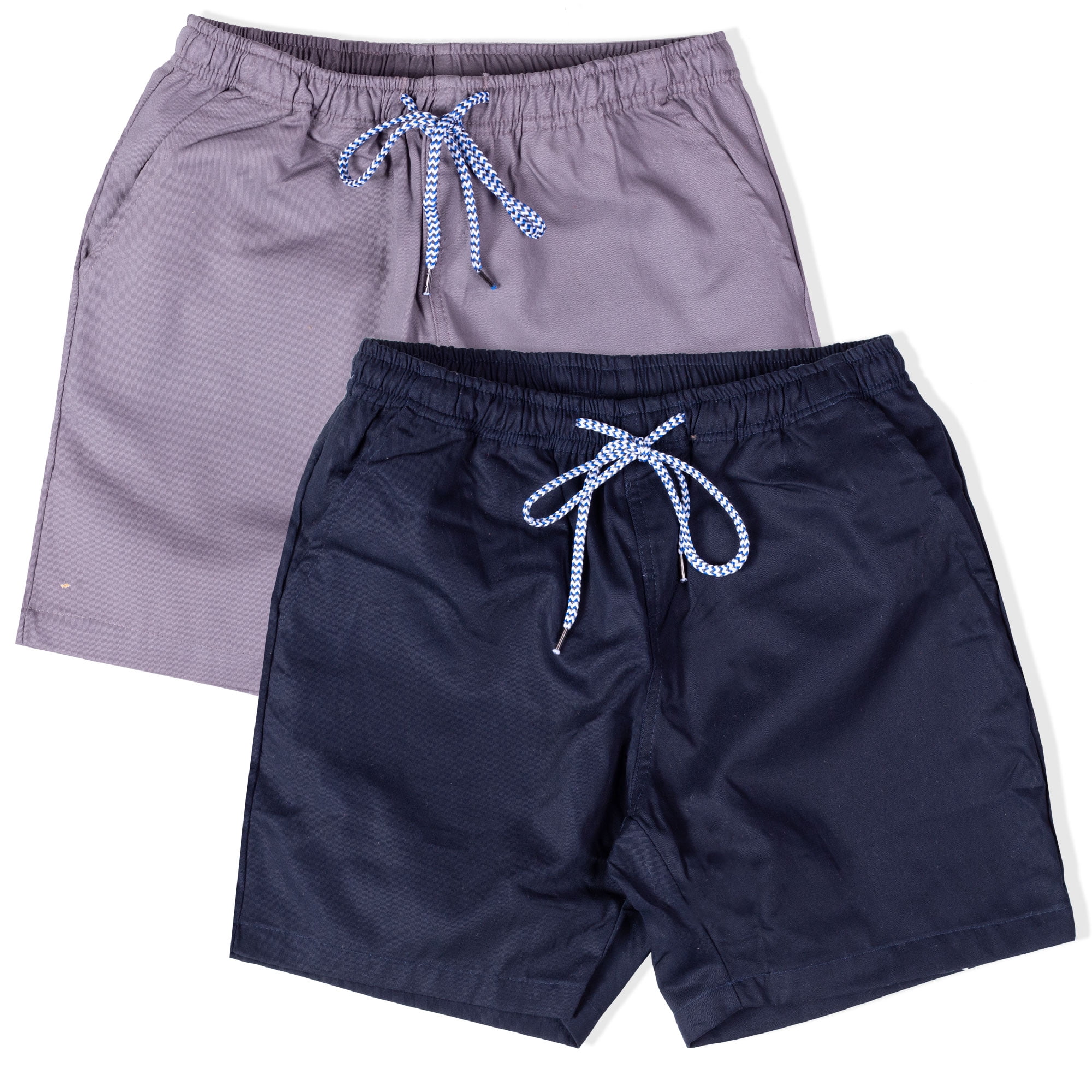 Visive Mens Elastic Waist Drawstring Short Chino 2 Pack Solid Work Visive Mens Elastic Waist Drawstring Short Chino 2 Pack Solid Work