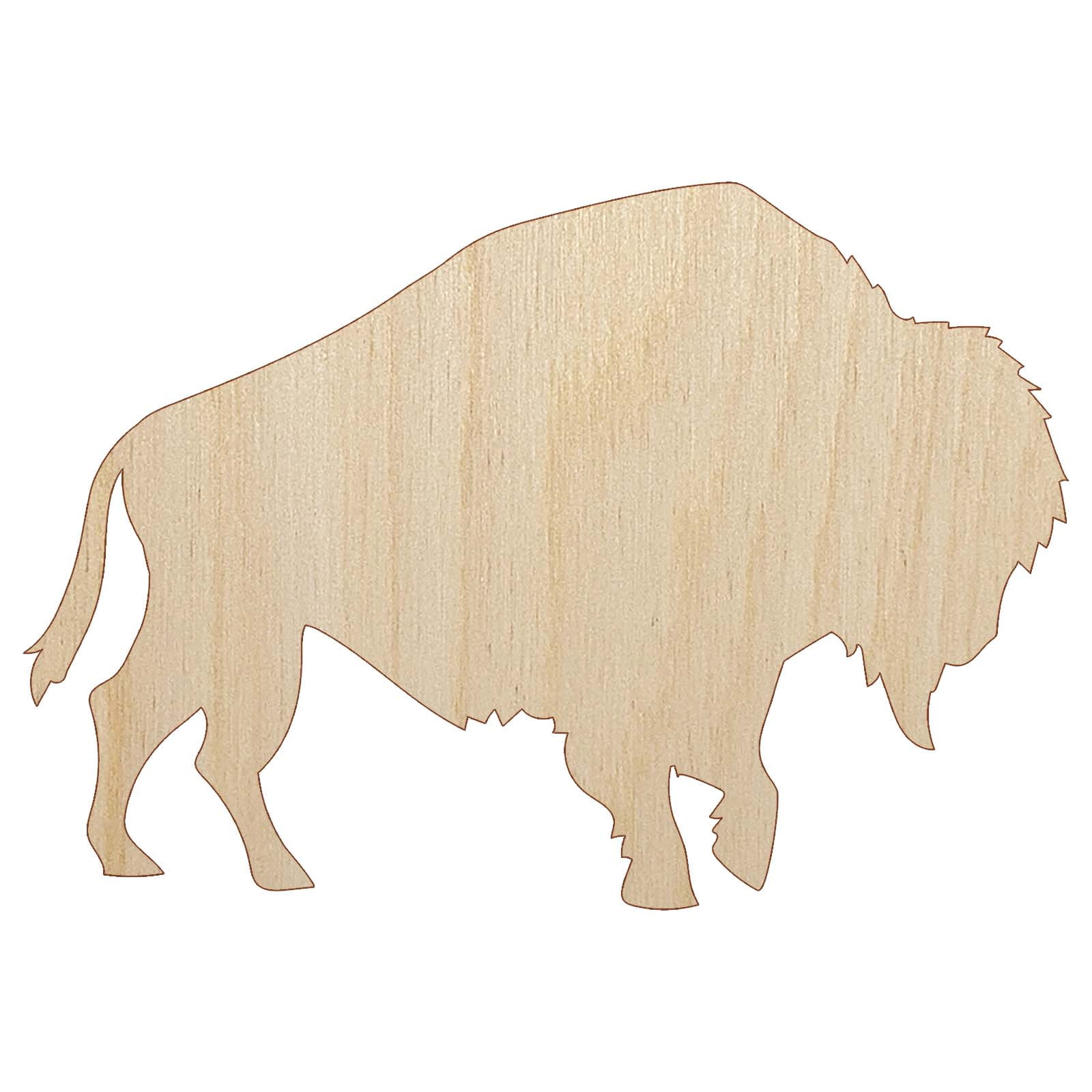 American Bison Buffalo Silhouette Wood Shape Unfinished Piece Cutout ...