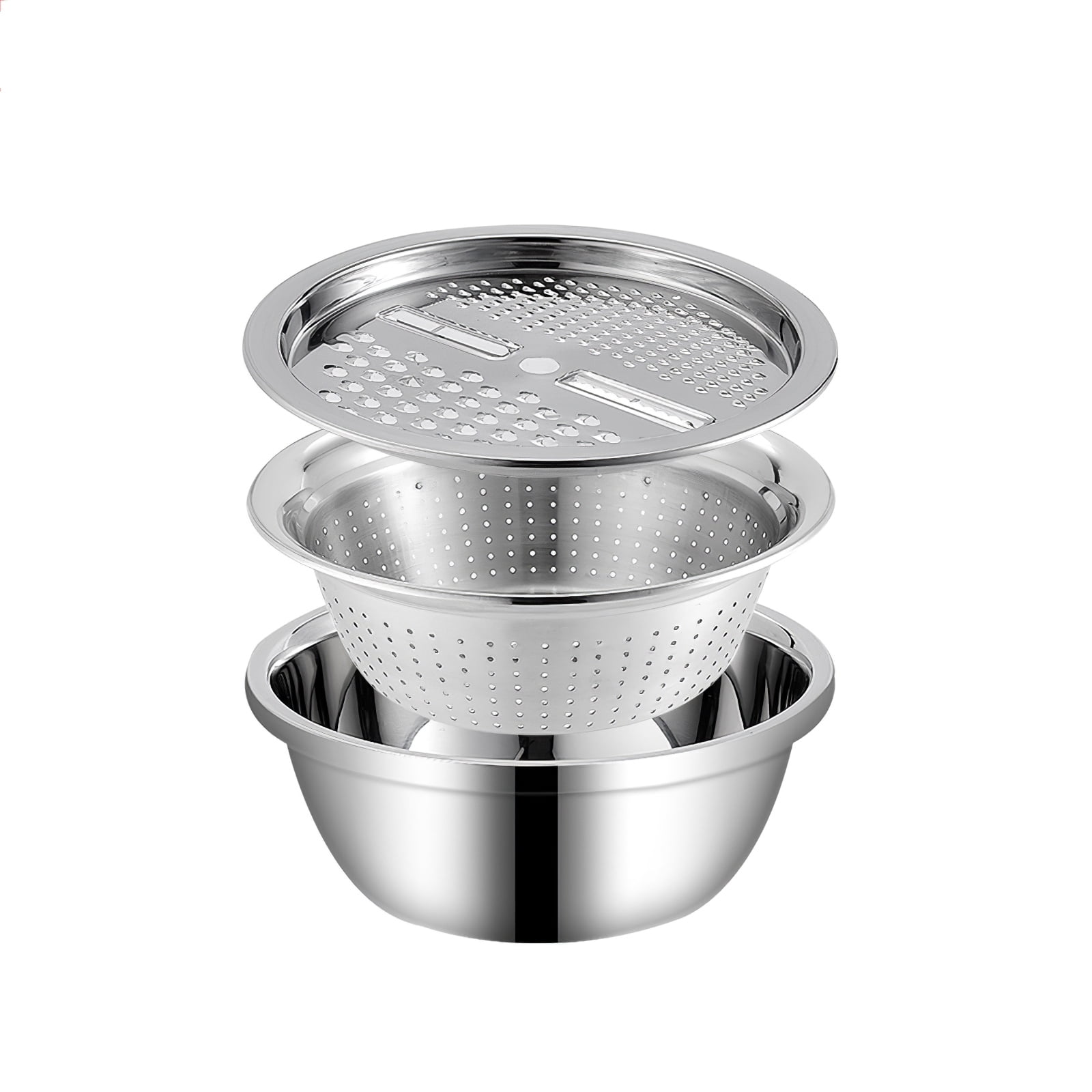 Worallymy Stackable Stainless Steel Strainer and Mixing Basin Set ...