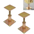 2Pieces Adjustable Elevated Column Brackets Corrosions Resistant Metal ...
