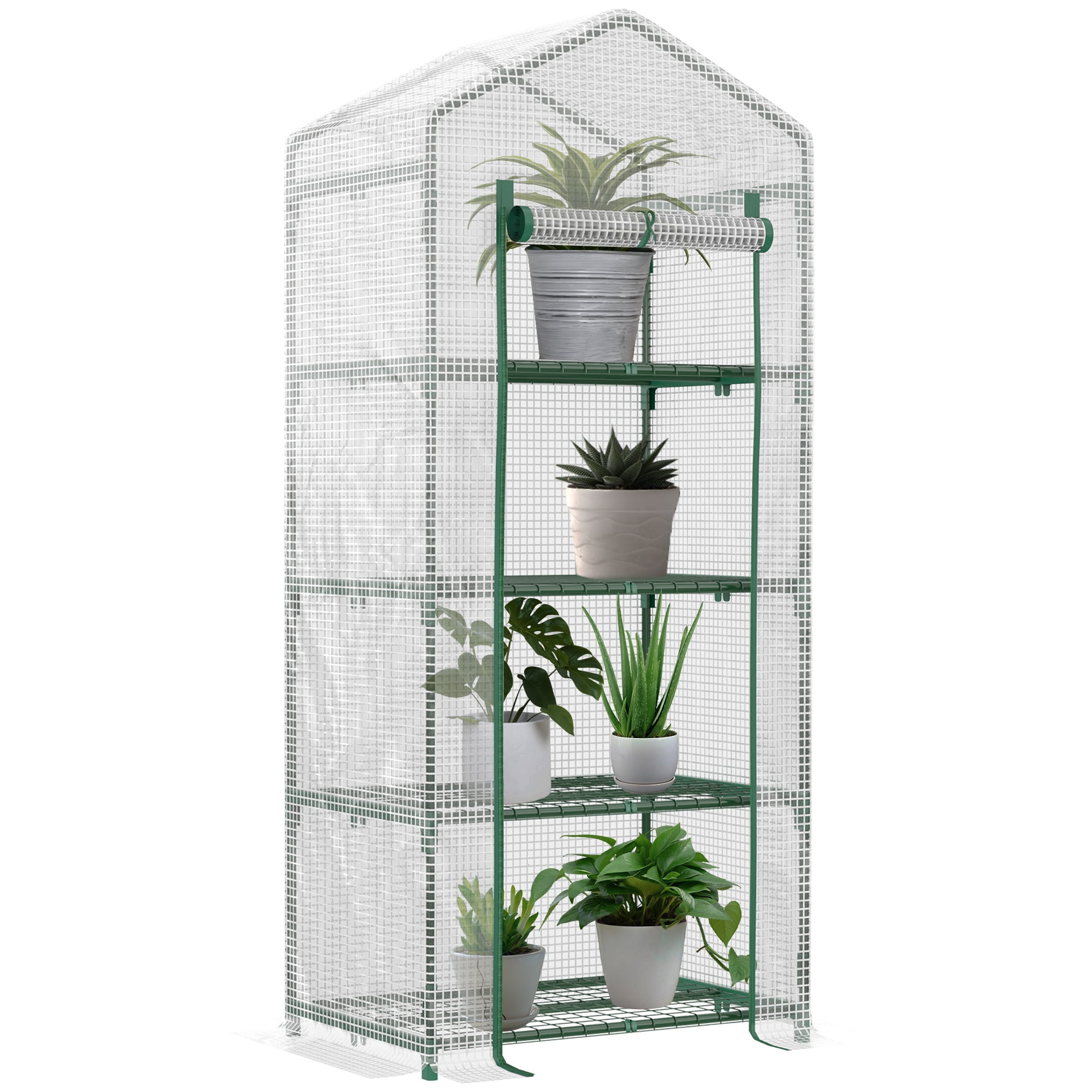 Click here for Outsunny 28 X 20 X 63 Portable Greenhouse With 4 T... prices